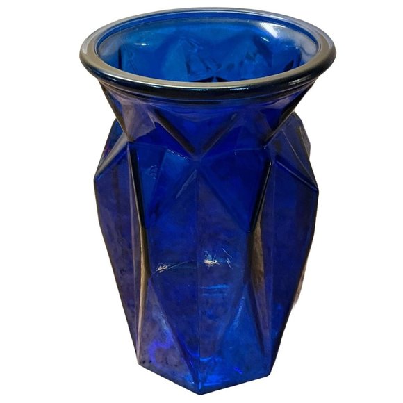 Unique | Accents | Cobalt Blue Glass Square Sided Vase 8 X 4 | Poshmark
